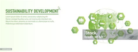 可持續發展和全球綠色產業商業理念的旗幟設計向量圖示向量圖形及更多可持續資源圖片 可持續資源 技術 插圖 Istock