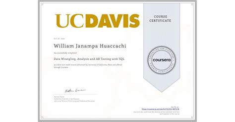 William Janampa H On Linkedin Completion Certificate For Data Wrangling Analysis And Ab