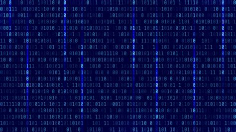 premium vector matrix background with blue light binary computer