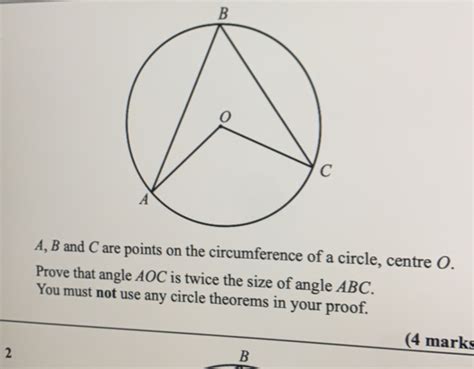 Solved B A B And C Arn The Circumference Of A Circle Centre O Prove