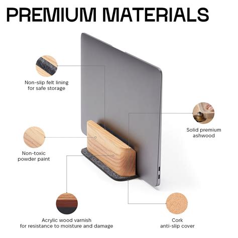Wooden Laptop Stand Vertical Wood Stand For Laptop Or Ipad Laptop