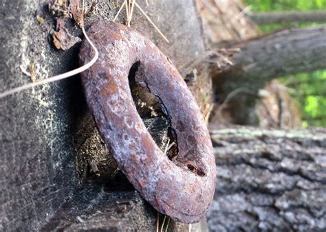Rusted Metal Ring On Old Class Vi Road