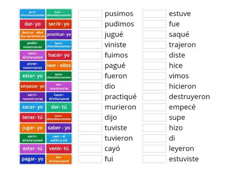 Preterite Irregulars Match Up
