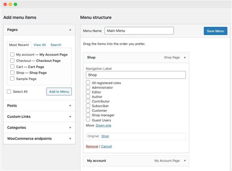 How To Assign Items To Each Menu Individually Using The WooCommerce Menu By User Roles Plugin