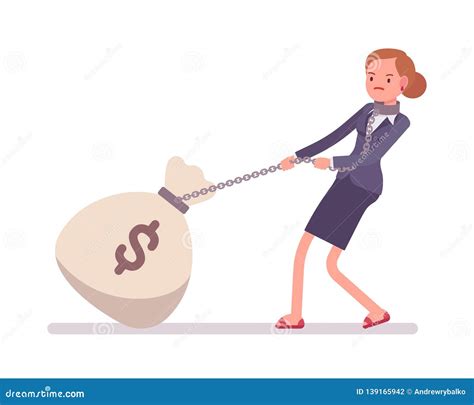 Dragging A Heavy Heart Vector Illustration 32047327