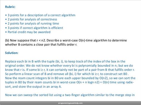 Algorithms Exam Help PPT
