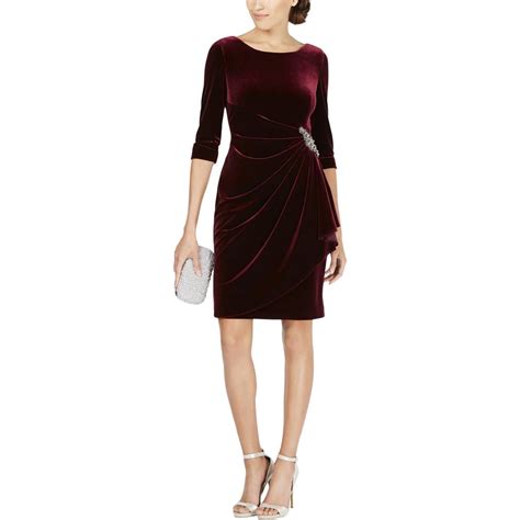 Alex Evenings Womens Party Velvet Cocktail Dress