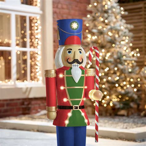 Noel The 3ft Red Giant Nutcracker With Candy Cane Light Up Indoor Or