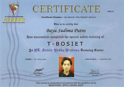Bayu Sudima Putro Certified