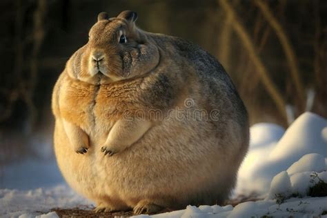 Very Fat Hare Created With Generative Ai Technology Stock Illustration