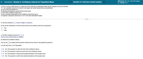 Solved Homework Module 6 Confidence Interval For