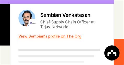 Sembian Venkatesan Chief Supply Chain Officer At Tejas Networks The Org