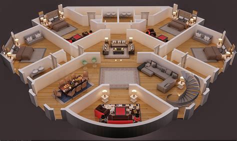 3D FLOOR PLAN RENDER IN 3D MAX WITH VRAY Behance