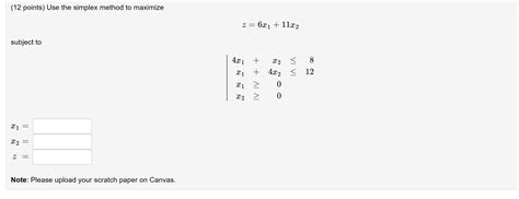 solved 12 points use the simplex method to maximize