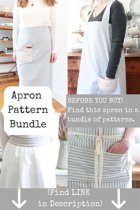 Cross Back Apron Sewing Pattern Japanese Style Apron Pattern Cross