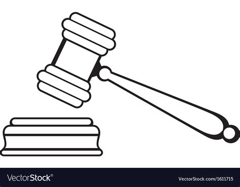 Judge Gavel Royalty Free Vector Image Vectorstock