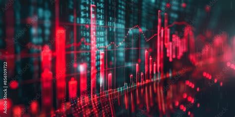 Red Bar Chart Displaying Volatile Trends Indicating Bear Market Decline