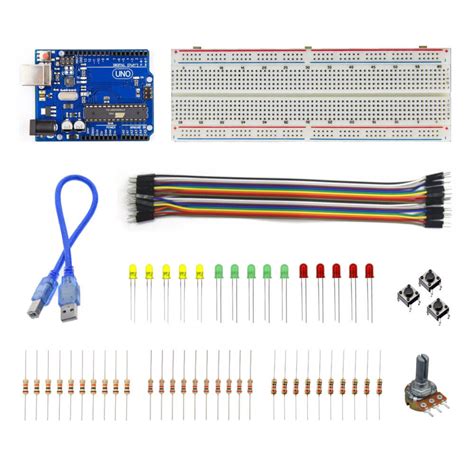 Kit Arduino Uno R3 Iniciante Smart Kits Componentes Eletrônicos