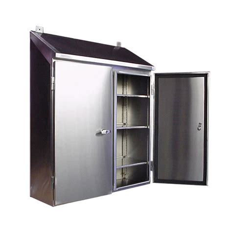 Stainless Steel Electrical Enclosure Double Door W Sloped Top Hx Wx D Heritage