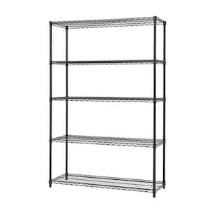 HDX 5 Tier Plastic Adjustable Garage Storage Shelving Unit In Black 48