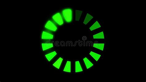 Animation Green Loading Circle On Black Background Stock Video Video