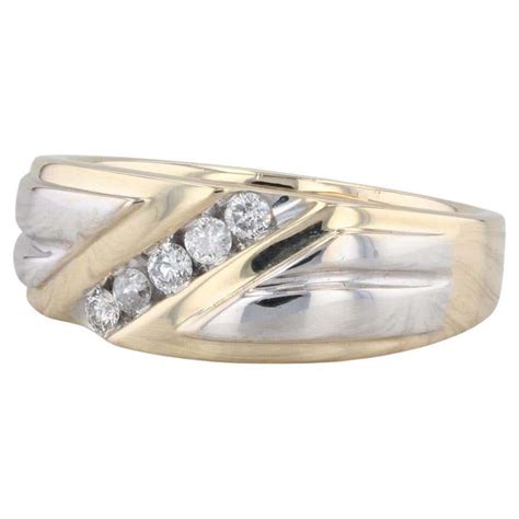 White Gold Diamond Wedding Band 10k Single Cut 10ctw Twist Milgrain
