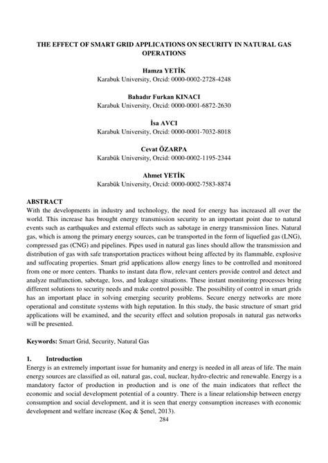 Pdf The Effect Of Smart Grid Applications On Security In Natural Gas