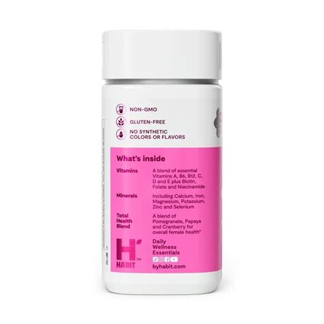 Habit Womens Multivitamin Supports Health And Wellness Vitamins A E