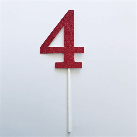 4th Birthday Cake Topper Fourth Birthday 4 Cake Topper 4 Birthday