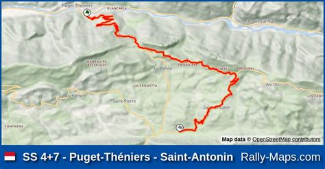 Karte WP 4 7 Puget Théniers Saint Antonin Rallye Monte Carlo 2023