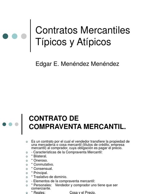 Contratos Mercantiles Típicos Y Atípicos Pdf Ley De Fideicomiso