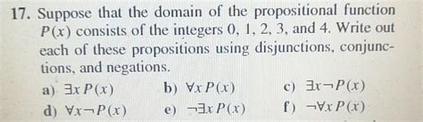 Solved 17 Suppose That The Domain Of The Propositional