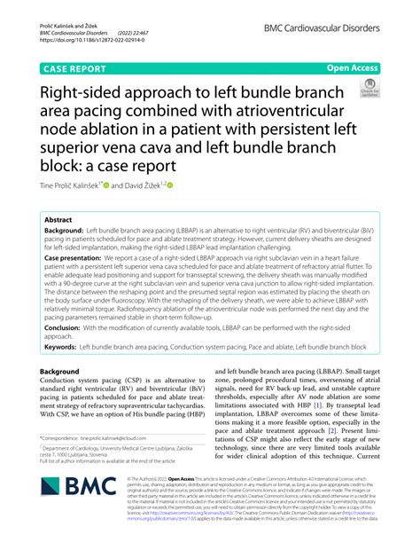 Pdf Right‑sided Approach To Left Bundle Branch Area Pacing Combined