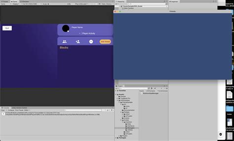 runtime do not show any ui only blue screen unity engine unity