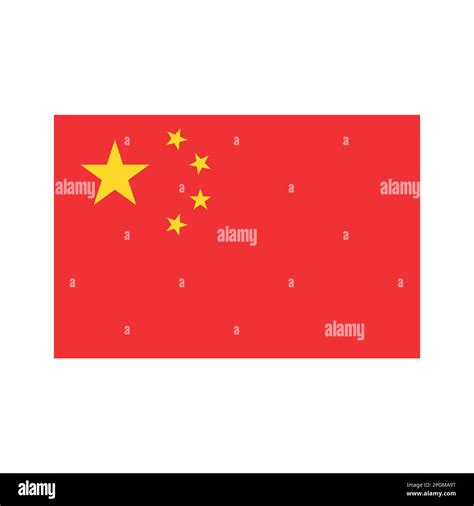 Vector Flat Chinese Flag Isolated On White Background Stock Vector