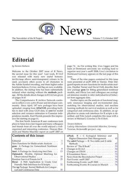 Editorial The R Project For Statistical Computing