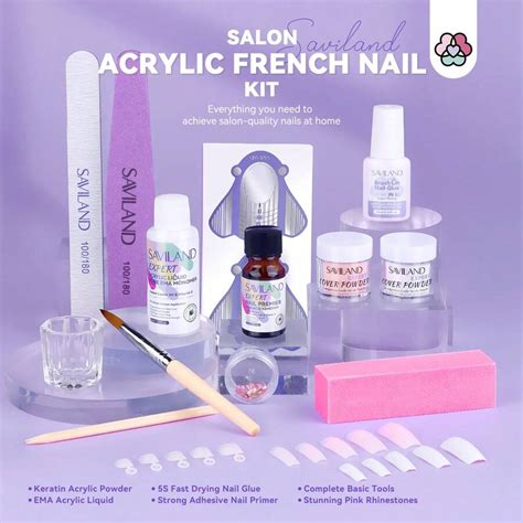 Saviland Acrylic Nail Kit Keratin Acrylic Powder Castor Oil Vitamin E