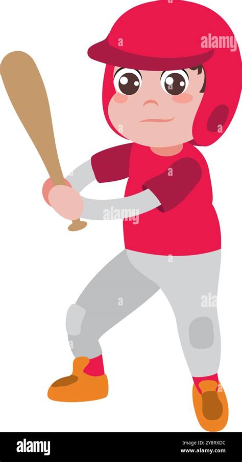 Cute Boy Practicing Baseball Stock Vector Image And Art Alamy