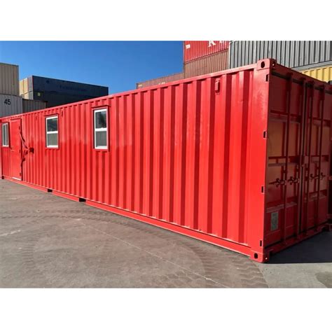 40ft Modified Shipping Container Office 800 Sq Ft Red W Bathroom