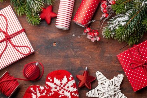 Premium Photo Christmas T Boxes Packaging Paper Rools Decor And