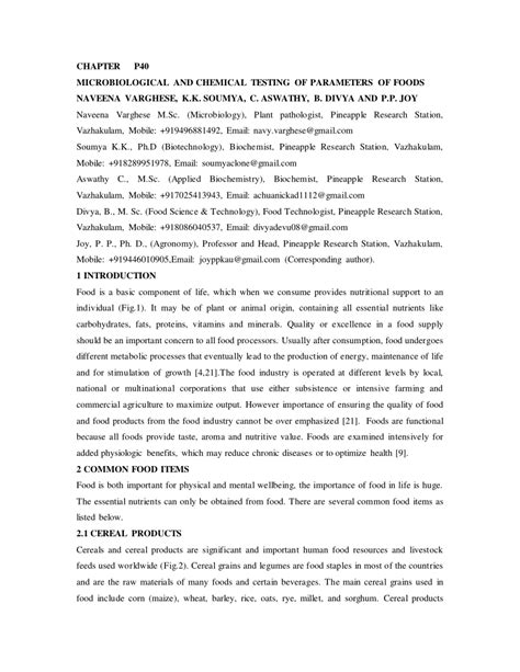 Pdf Microbiological And Chemical Testing Of Parameters Of Foods