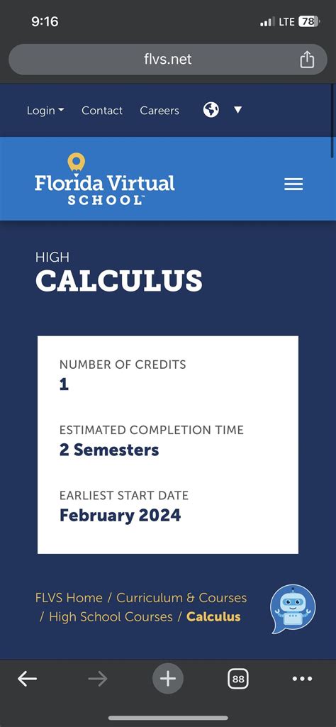 Calculus Honors R Flvs