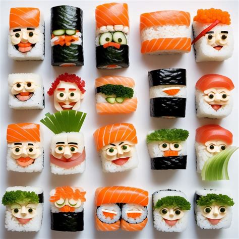 Sushi Inspired Facial Expressions Stable Diffusion Online