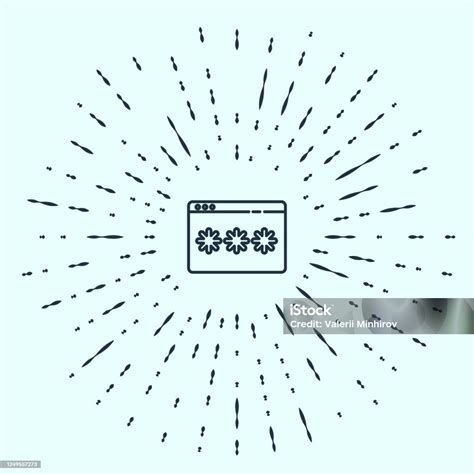 회색 배경에서 격리된 블랙 라인 암호 보호 및 안전 액세스 아이콘입니다 보안 안전 보호 개인 정보 보호 개념 추상 원 임의점