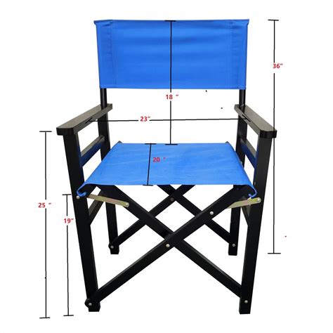 Outdoor Folding Canvas Chair With Wooden Frame Set Of 2 Blue United