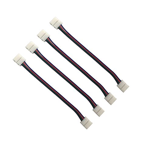 Homemaxs Rgb Led Light Strip Connector 4 Pin Solderless With Flexible Durable Wire For