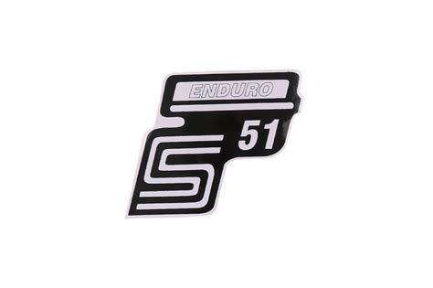 Logo S51 Enduro Foil Autocollant Blanc Simson S51 MAXISCOOT