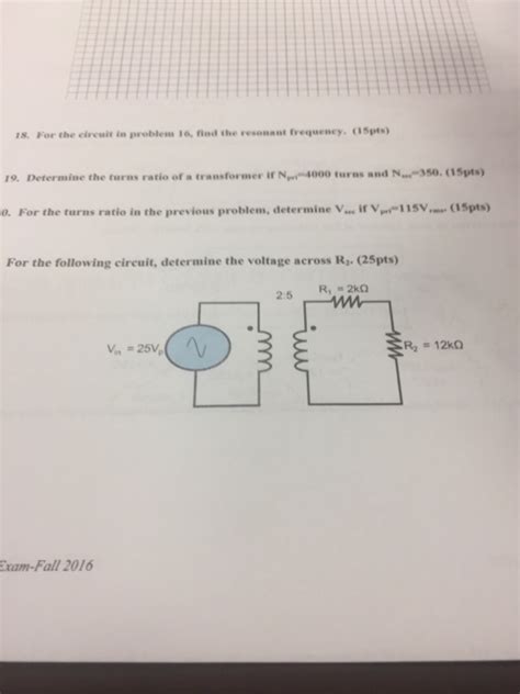 Solved For The Circuit In Problem Find The Resonant Chegg
