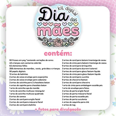 Kit Digital Dia Das Mães Completo Em Png Elo7