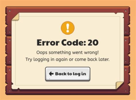 Error Code 20 Prodigy Education